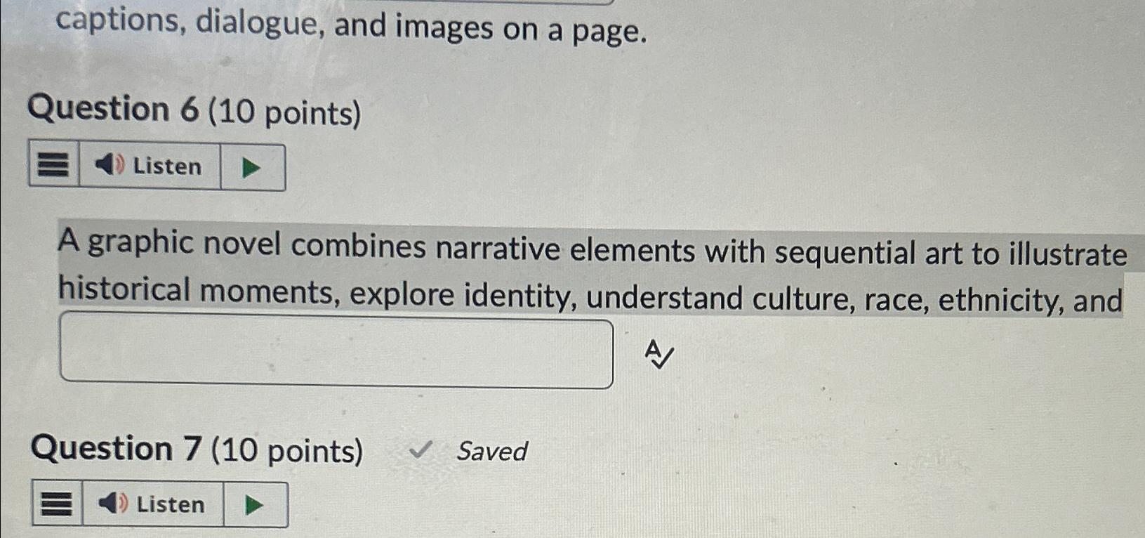 Solved captions, dialogue, and images on a page.Question | Chegg.com