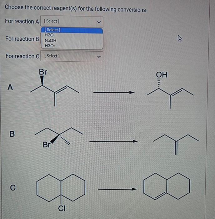 Solved Choose the correct reagent(s) for the following | Chegg.com