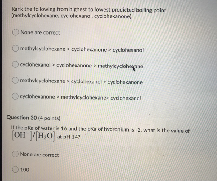 Solved Rank the following from highest to lowest predicted | Chegg.com
