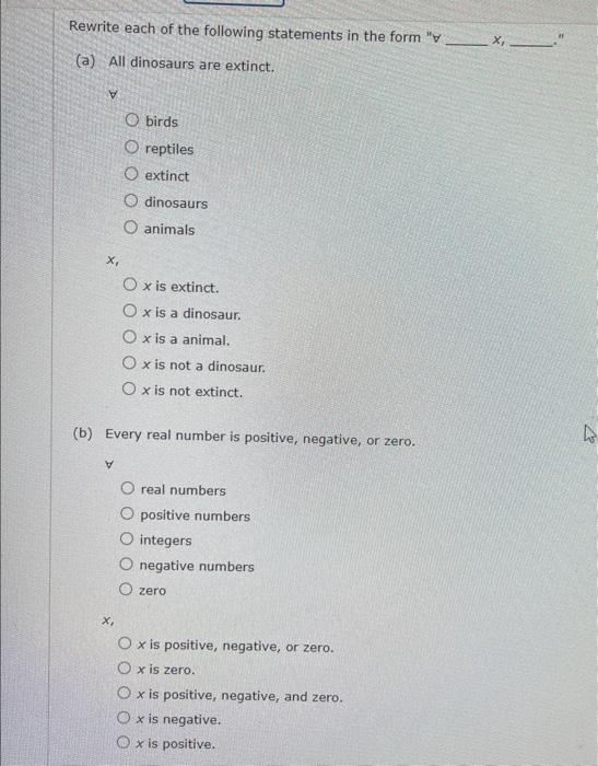 Solved Rewrite each of the following statements in the form | Chegg.com