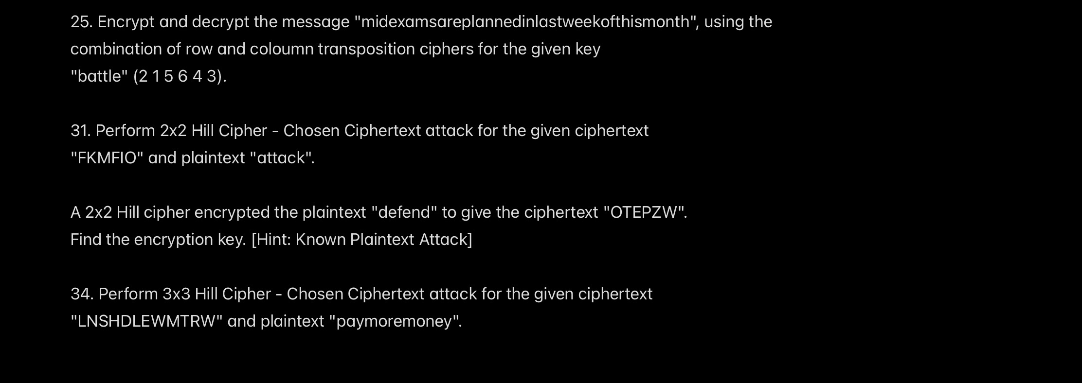 Encrypt and decrypt the message | Chegg.com