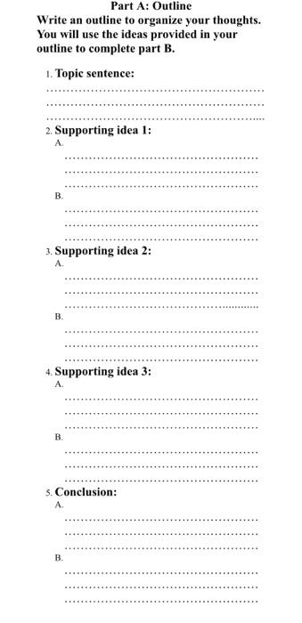 Part A: Outline Write an outline to organize your | Chegg.com
