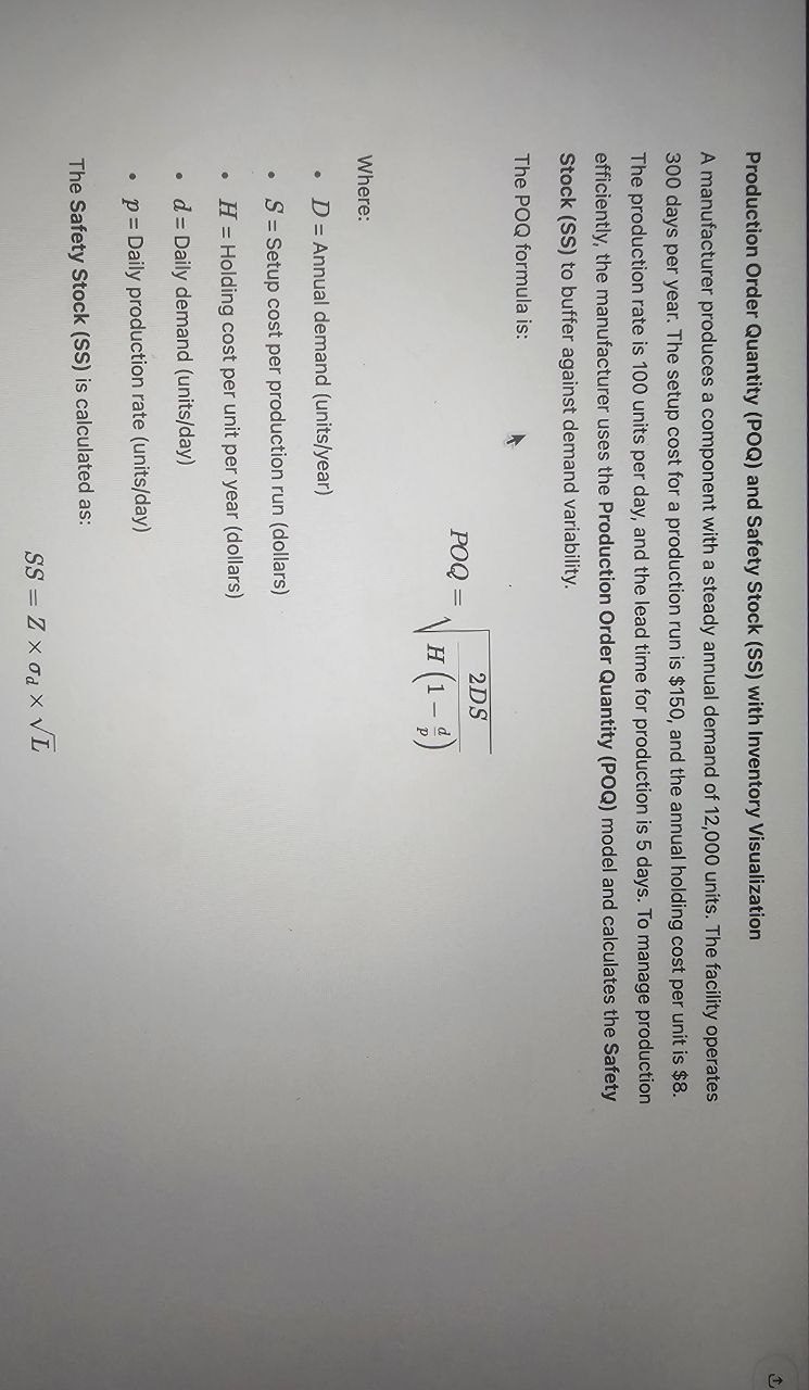 Solved 3three Production Order Quantity (POQ) ﻿and Safety | Chegg.com