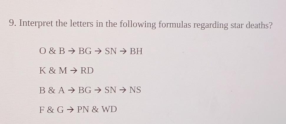 Solved 9. Interpret the letters in the following formulas | Chegg.com