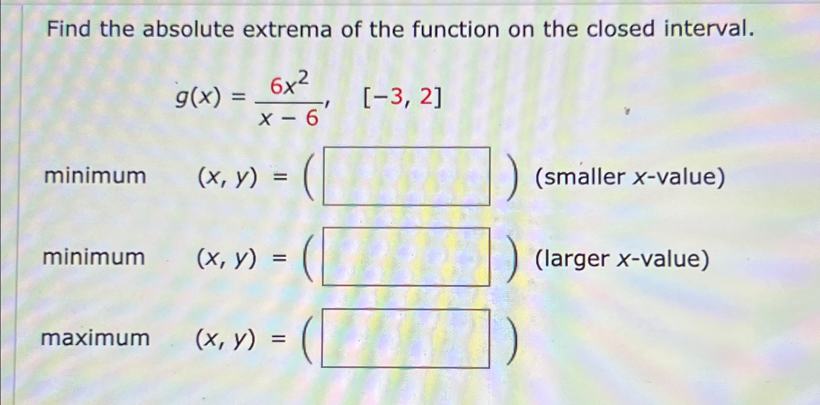 Solved Find the absolute extrema of the function on the | Chegg.com