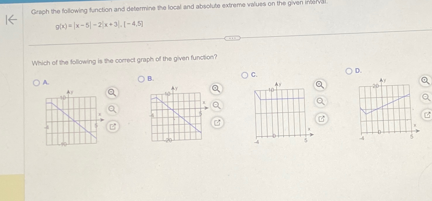 Graph the following function and determine the local | Chegg.com