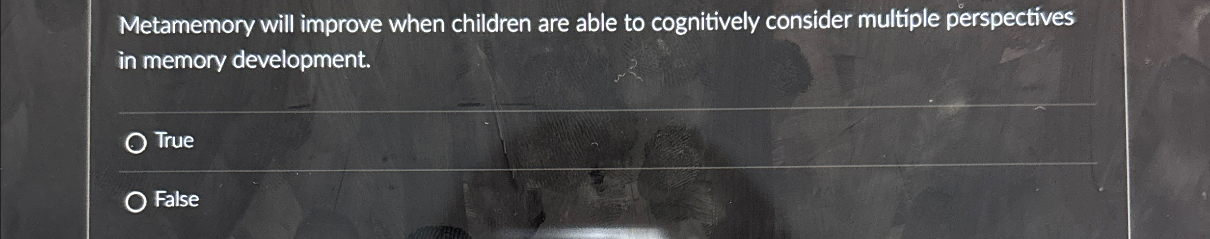 Solved Metamemory will improve when children are able to | Chegg.com