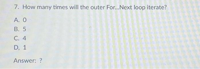 Solved Consider the following Visual Basic code: Dim | Chegg.com