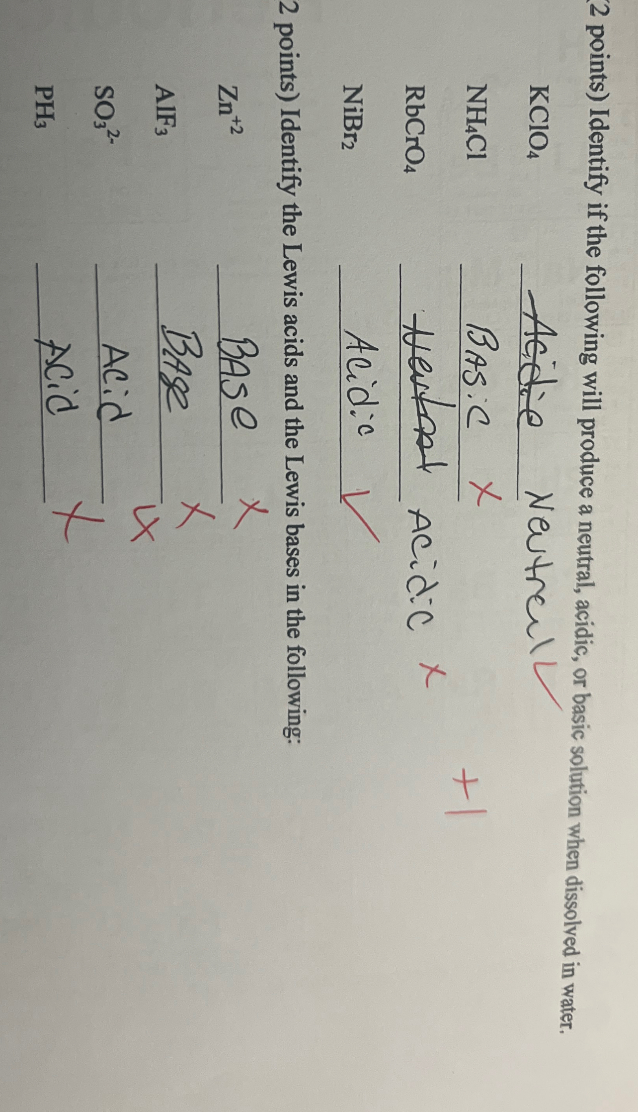 Solved 2 ﻿points) ﻿Identify if the following will produce a | Chegg.com