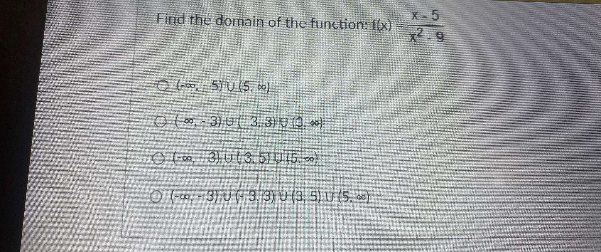 Solved Find the domain of the function: | Chegg.com