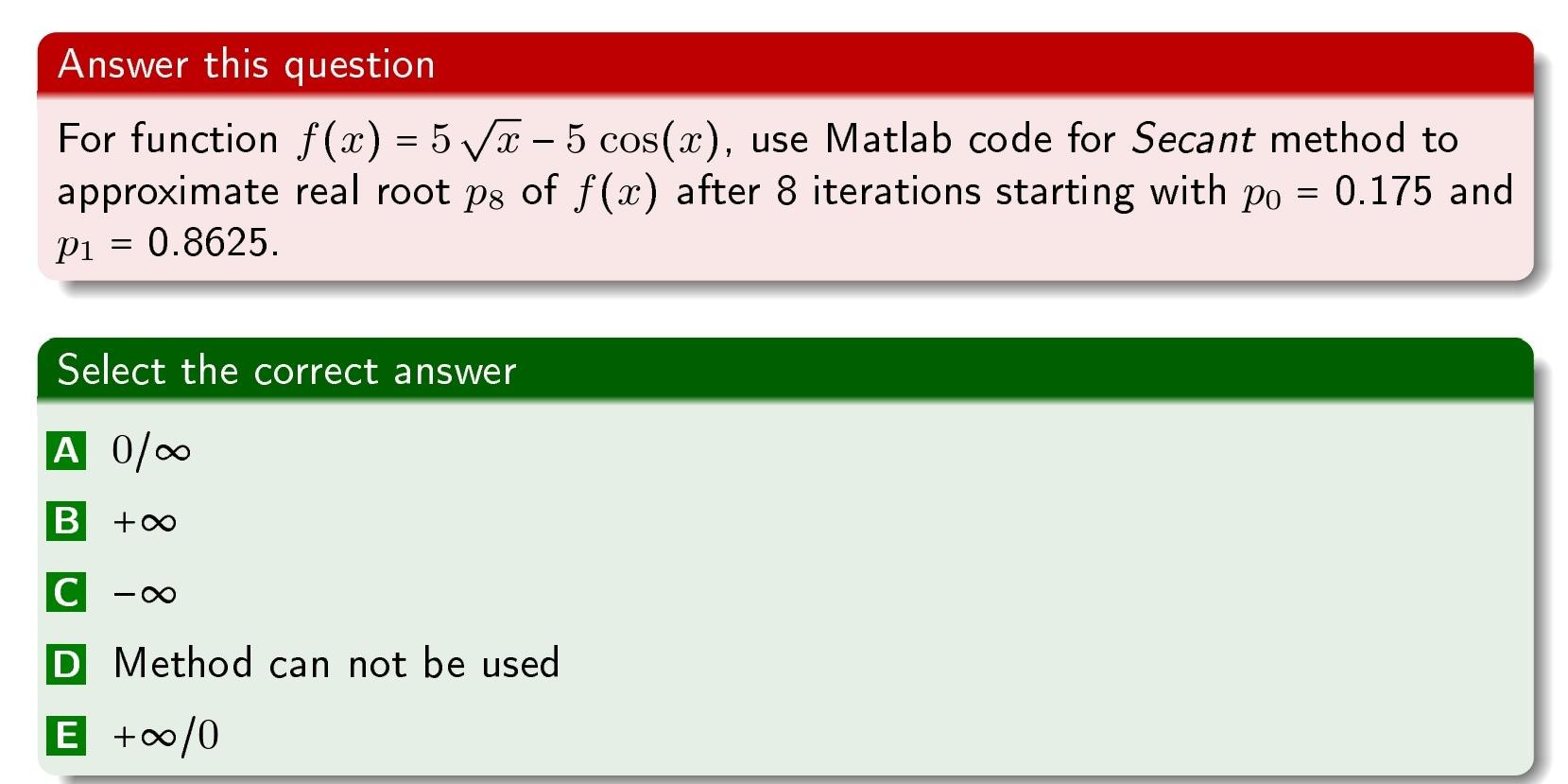 Solved Answer this question For function f(x)=5x−5cos(x), | Chegg.com