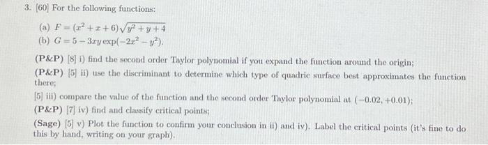 Solved (P&P) means solve using paper and pencil. (Sage) | Chegg.com
