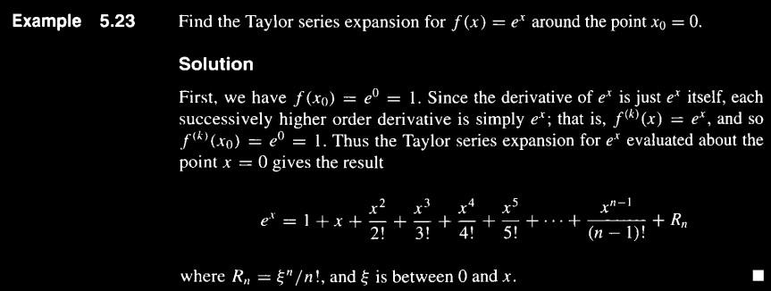 Solved Example 5.23 Find the Taylor series expansion for | Chegg.com