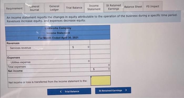 Solved An income statement reports the changes in equity | Chegg.com