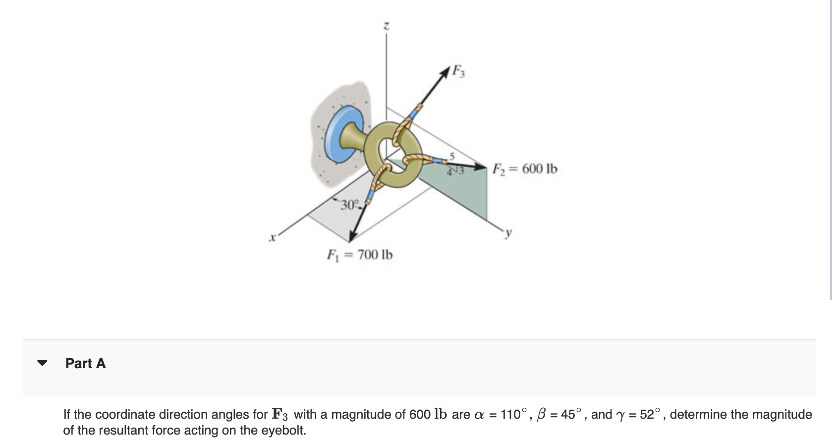Solved Part AIf the coordinate direction angles for F3 ﻿with | Chegg.com