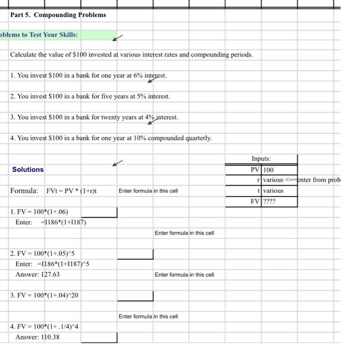 Solved Part 5. Compounding Problems oblems to Test Your | Chegg.com
