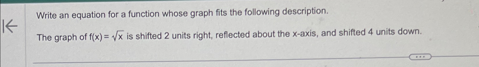 Solved Write an equation for a function whose graph fits the | Chegg.com