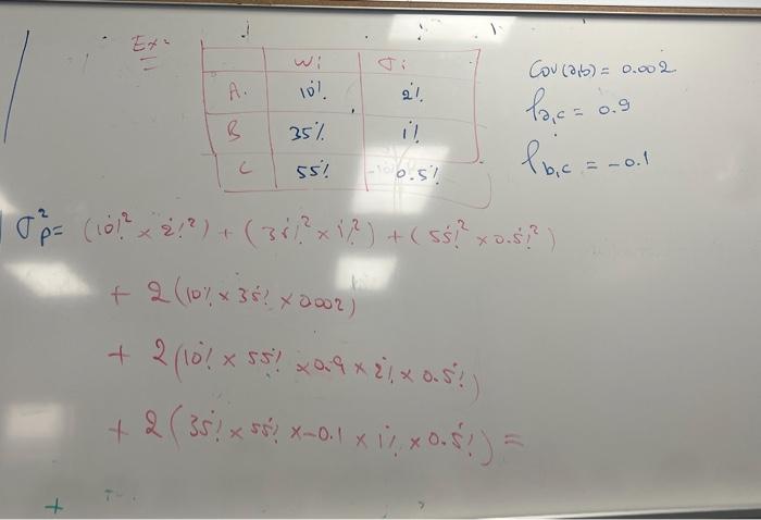 Solved Cov A B 0 002fa C 0 9fb C −0 1