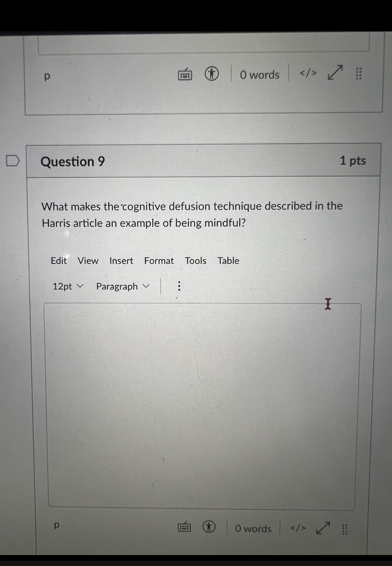 Solved Question 9What makes the cognitive defusion technique | Chegg.com