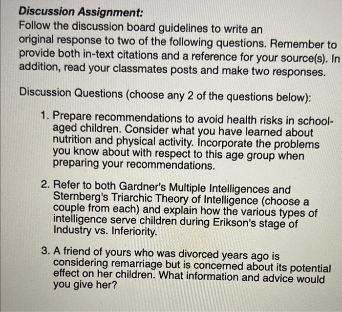 Solved Discussion Assignment: Follow the discussion board | Chegg.com Solved Discussion Assignment: Follow the discussion board | Chegg.com