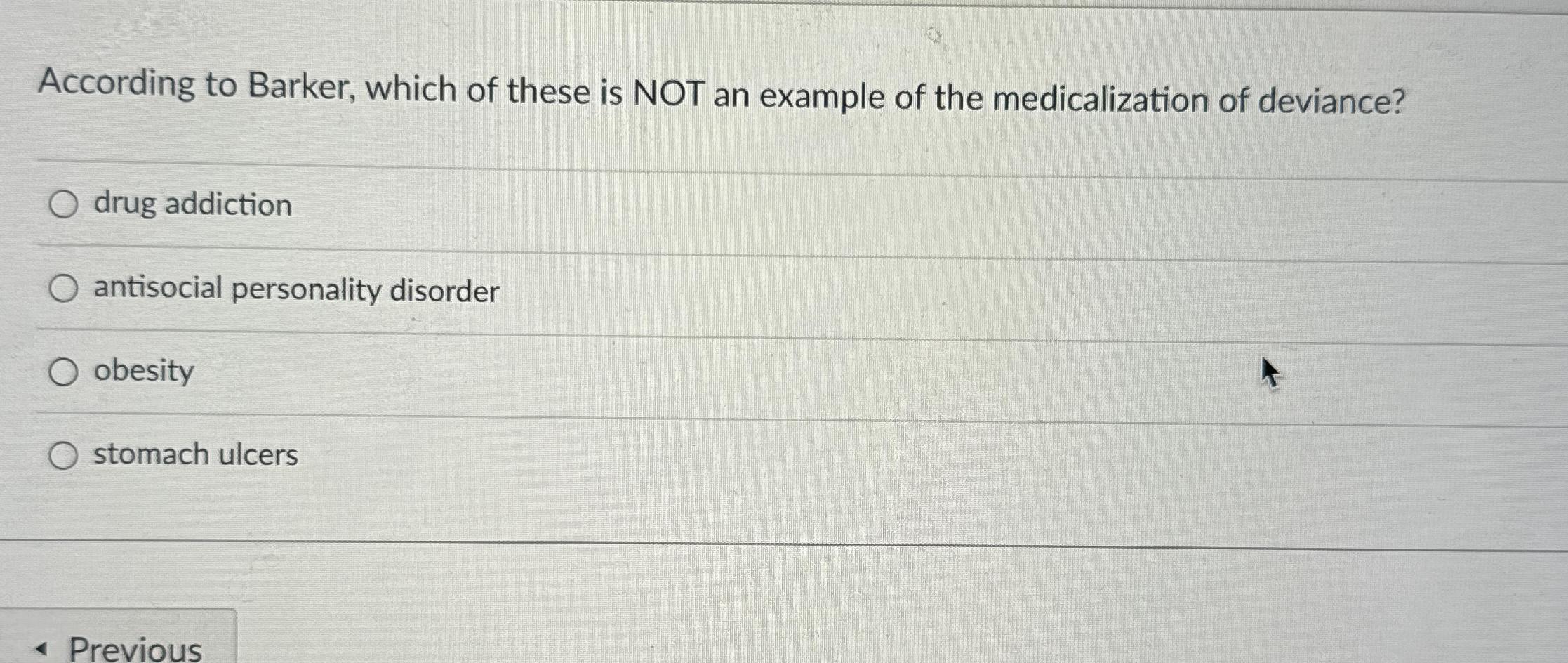 Solved According to Barker, which of these is NOT an example | Chegg.com