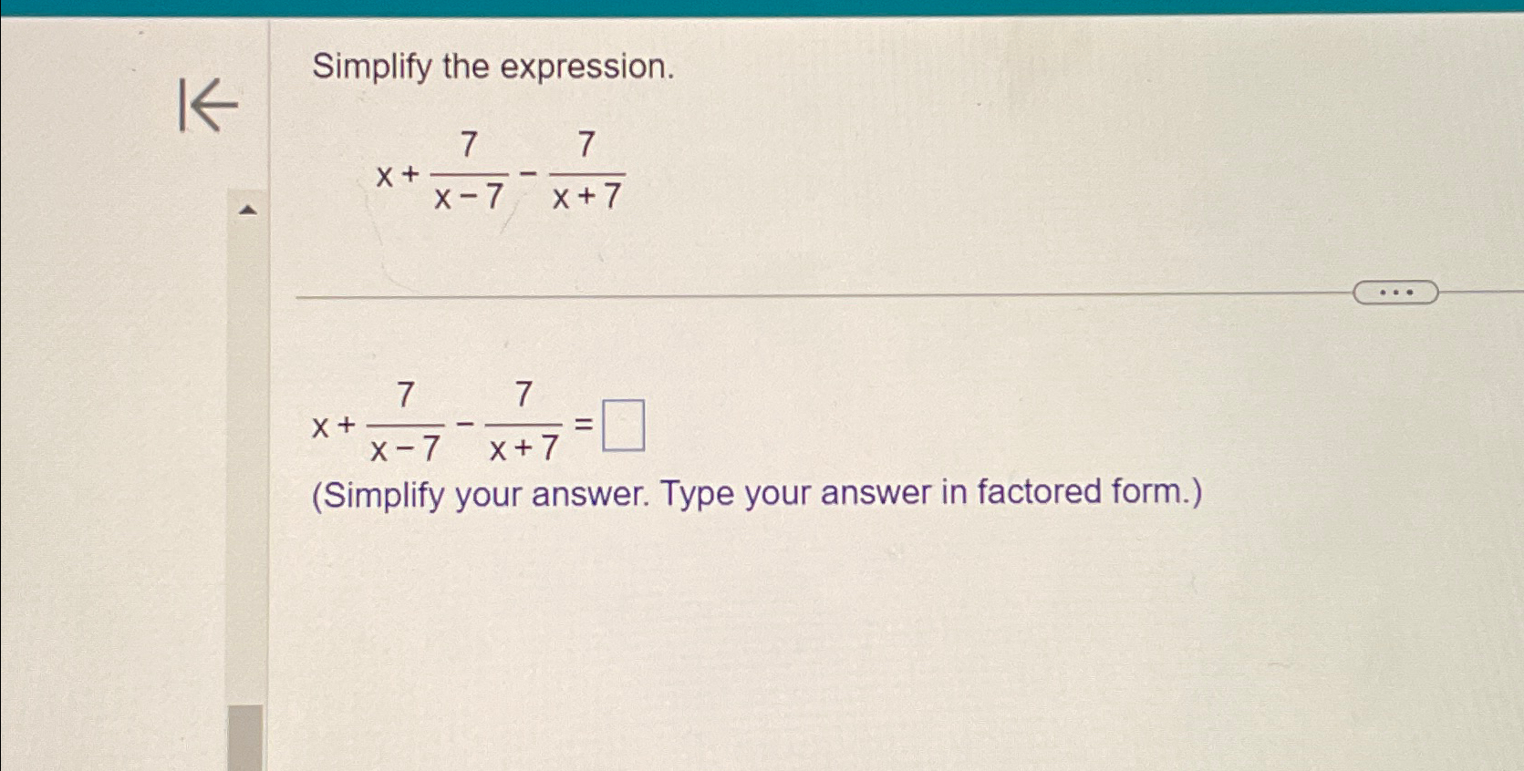 Solved Simplify the | Chegg.com