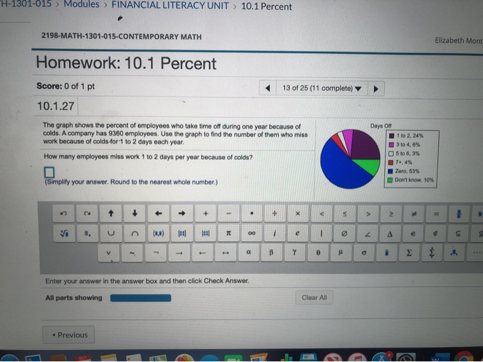 Solved H-1301-015> Modules > FINANCIAL LITERACY UNIT> 10.1 | Chegg.com