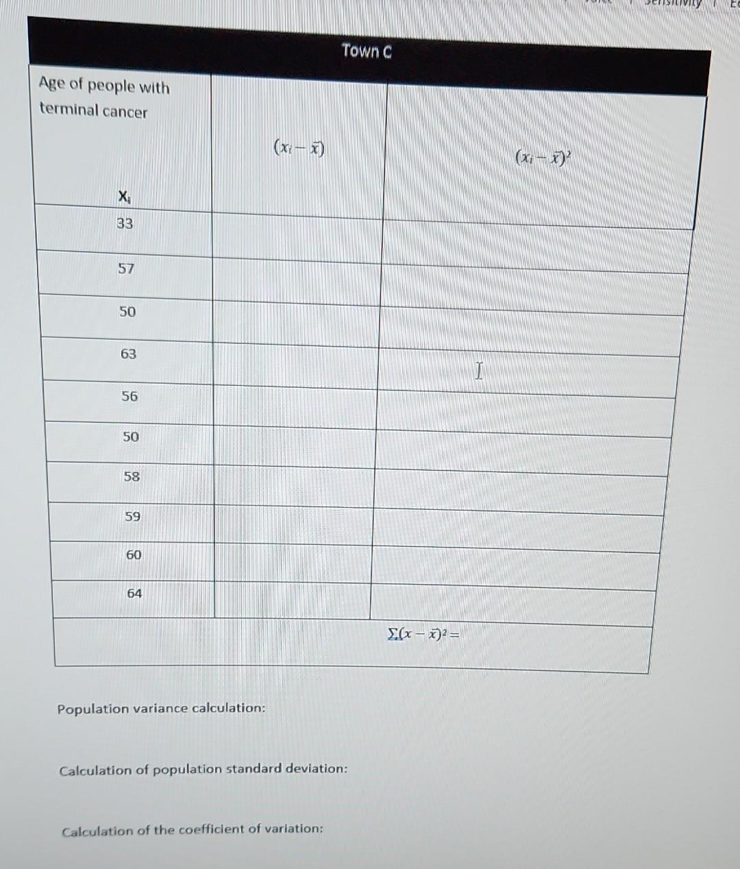 Solved Population variance calculation: Calculation of | Chegg.com