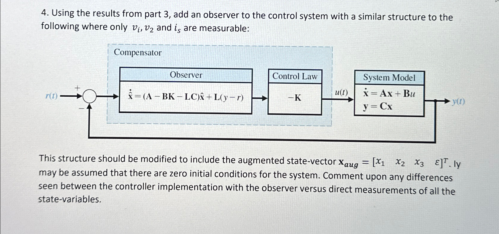Solved Using the results from part 3, ﻿add an observer to | Chegg.com