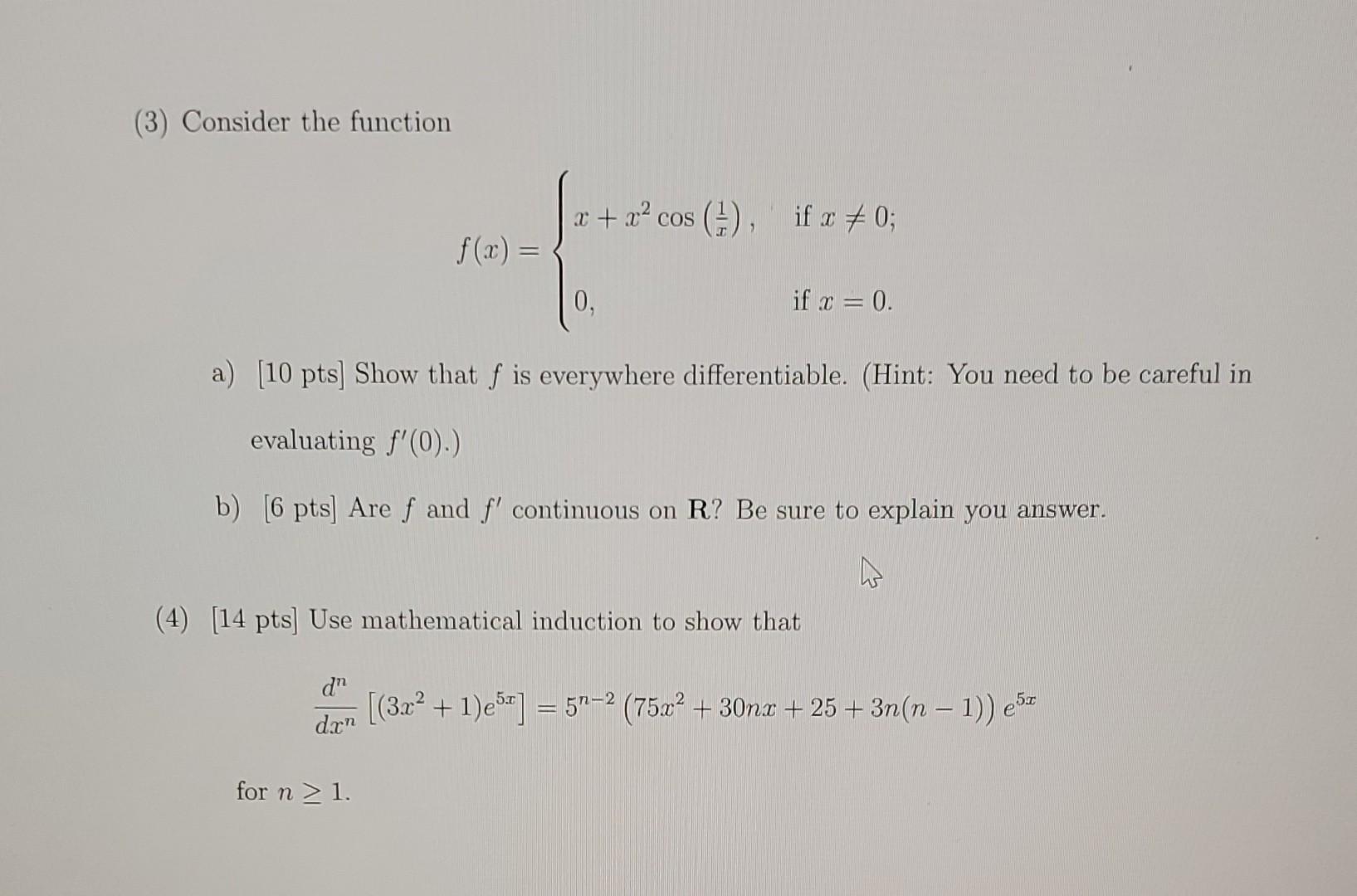 Solved (1) Let f(x)=33x−51 a) [10pts] Find f′(x) using the | Chegg.com