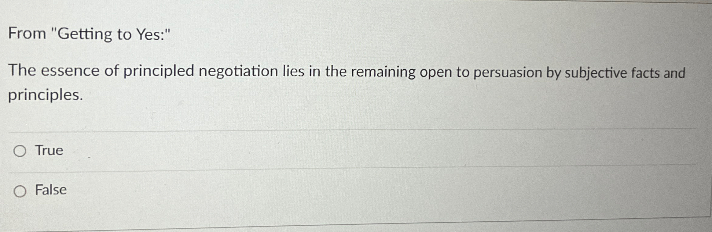 Solved From "Getting to Yes:"The essence of principled | Chegg.com