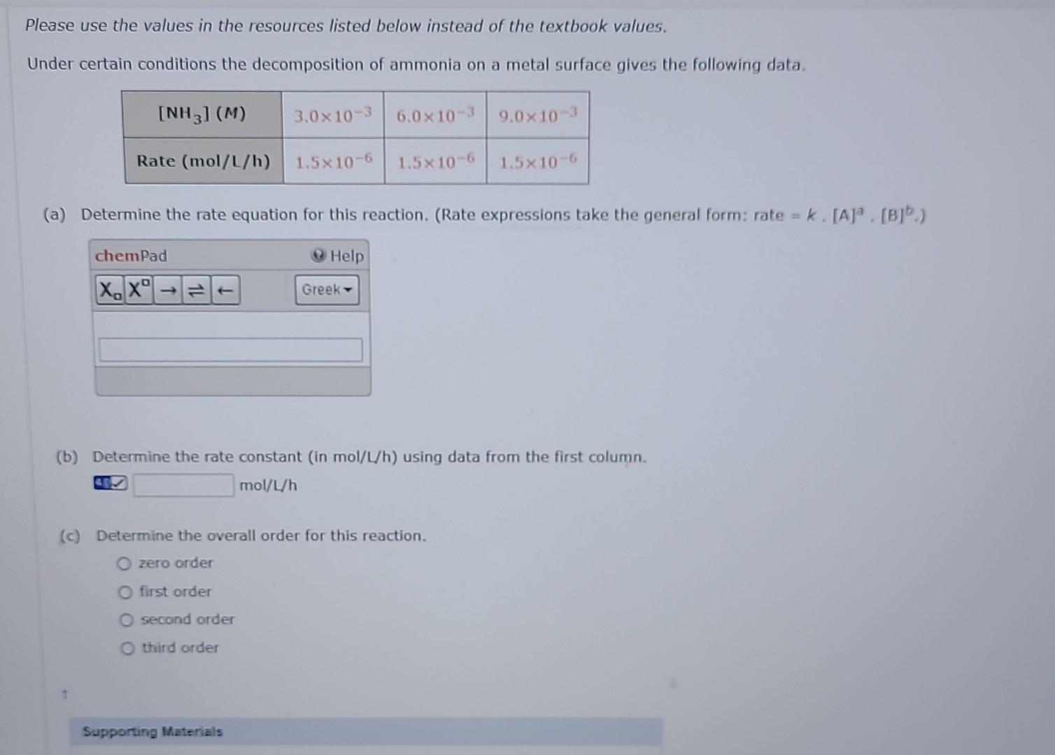 Solved Please use the values in the resources listed below | Chegg.com
