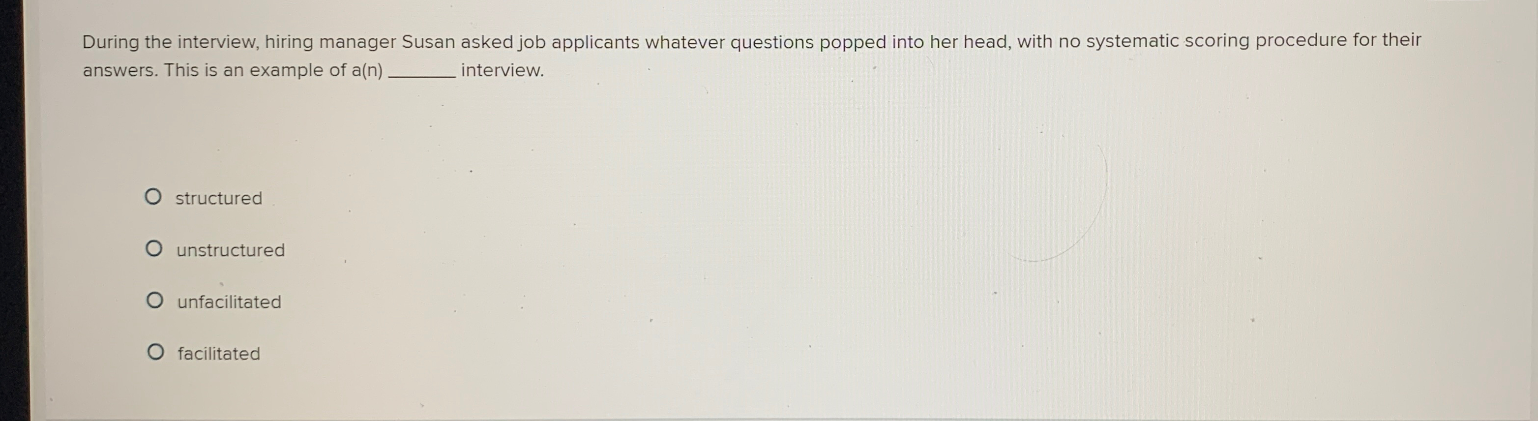 Solved During the interview, hiring manager Susan asked job | Chegg.com