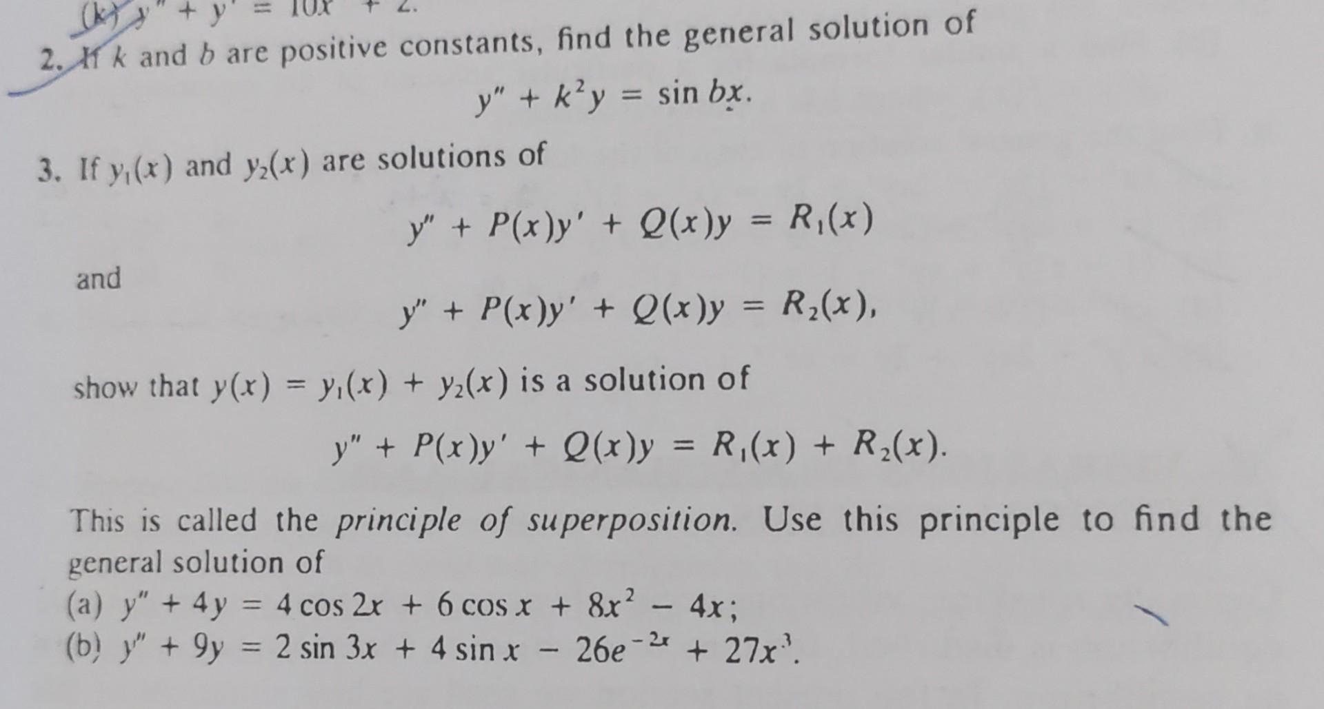 Solved 2. Kk and b are positive constants, find the general | Chegg.com