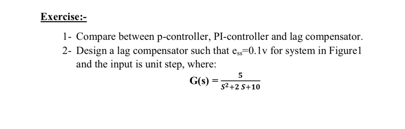 Solved Exercise 1 ï Compare Between P Controller Chegg