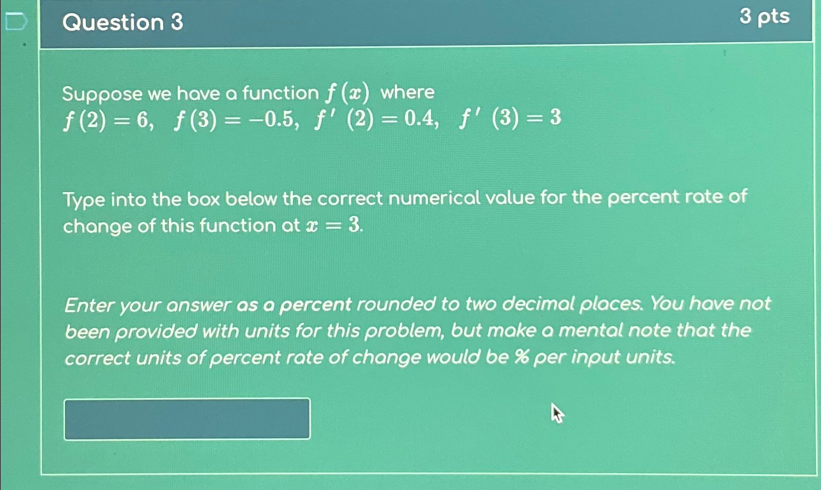 Solved Question 33 ﻿ptsSuppose we have a function f(x) | Chegg.com