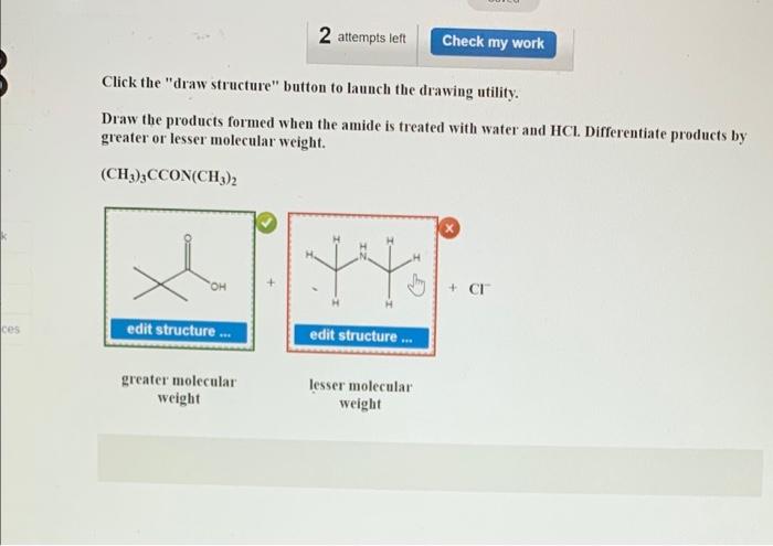 Solved 2 attempts left Check my work Click the "draw | Chegg.com