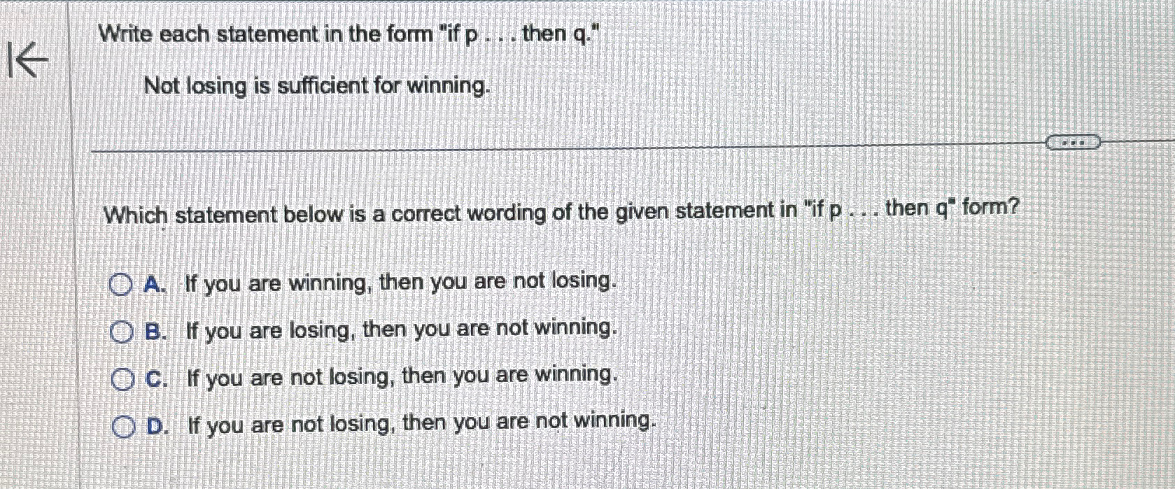 Solved Write each statement in the form "if p ... ﻿then | Chegg.com