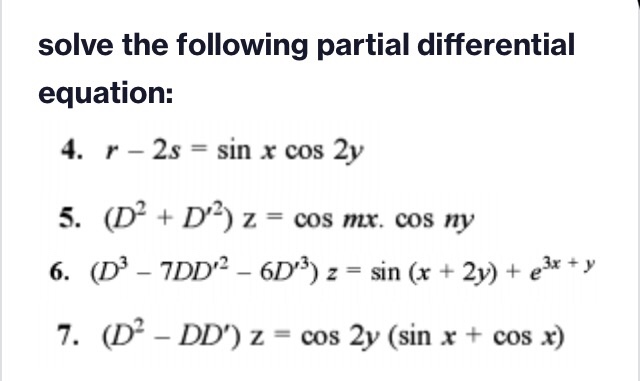 Solved solve the following partial differential equation: 4. | Chegg.com