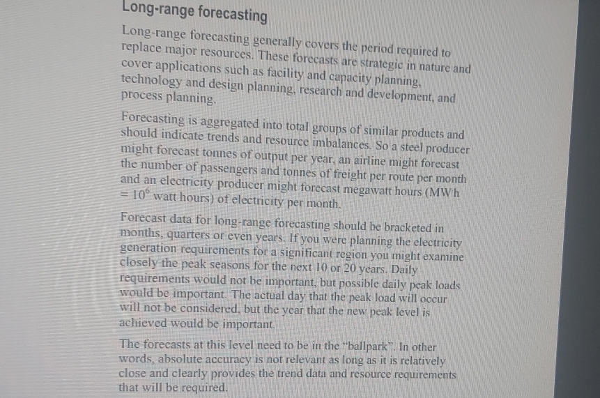 Solved Long Range Forecastinglong Range Forecasting