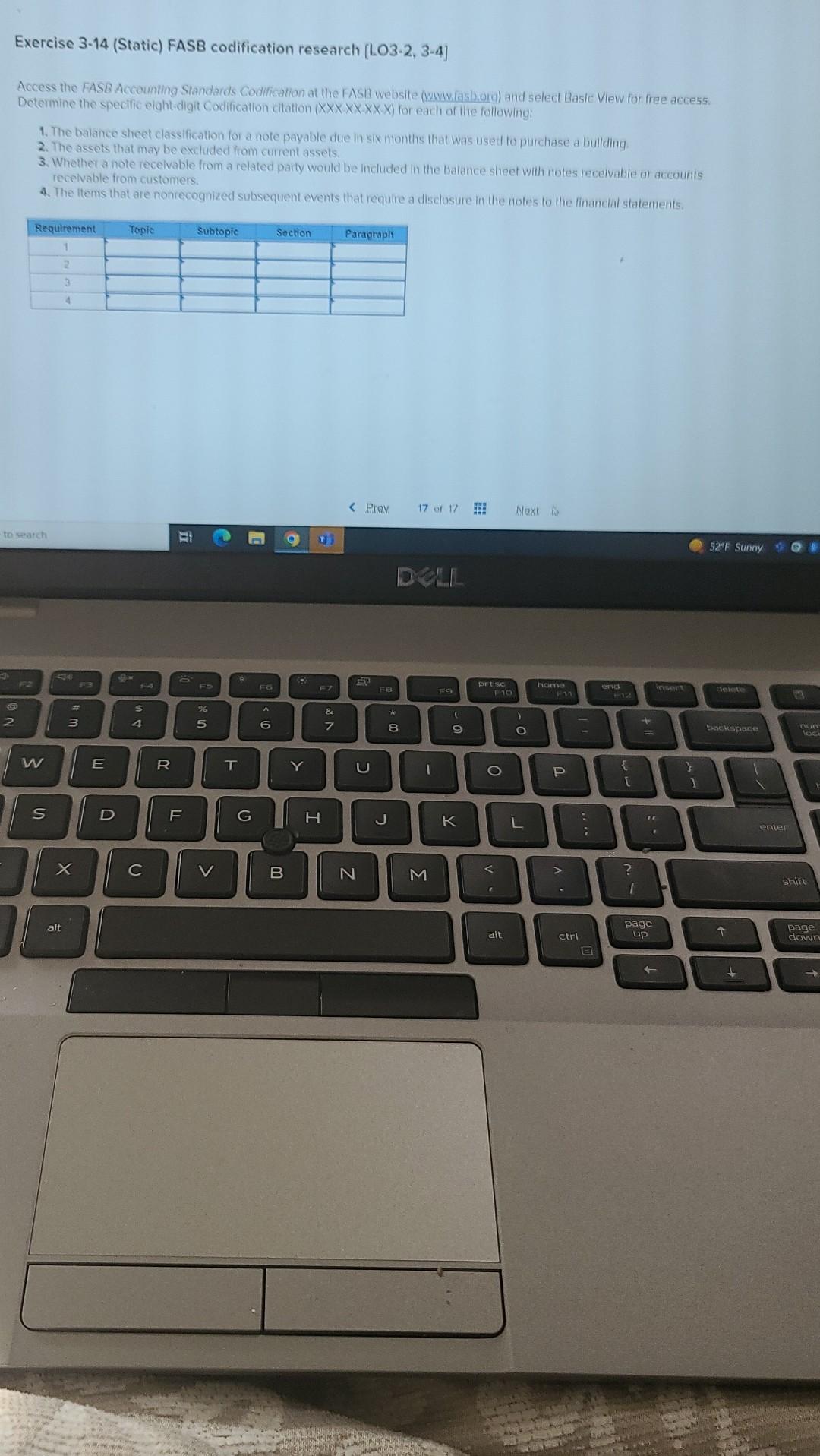 Exercise 3-14 (Static) FASB codification research | Chegg.com