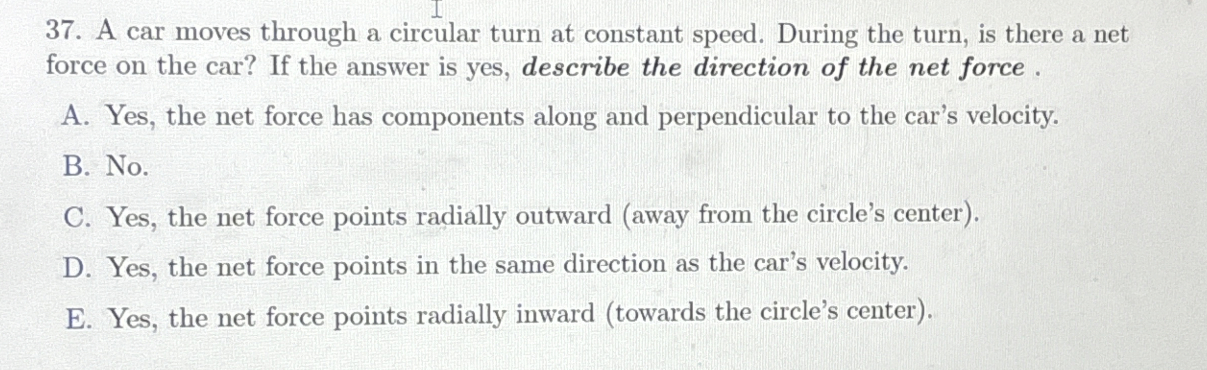 Solved A car moves through a circular turn at constant | Chegg.com