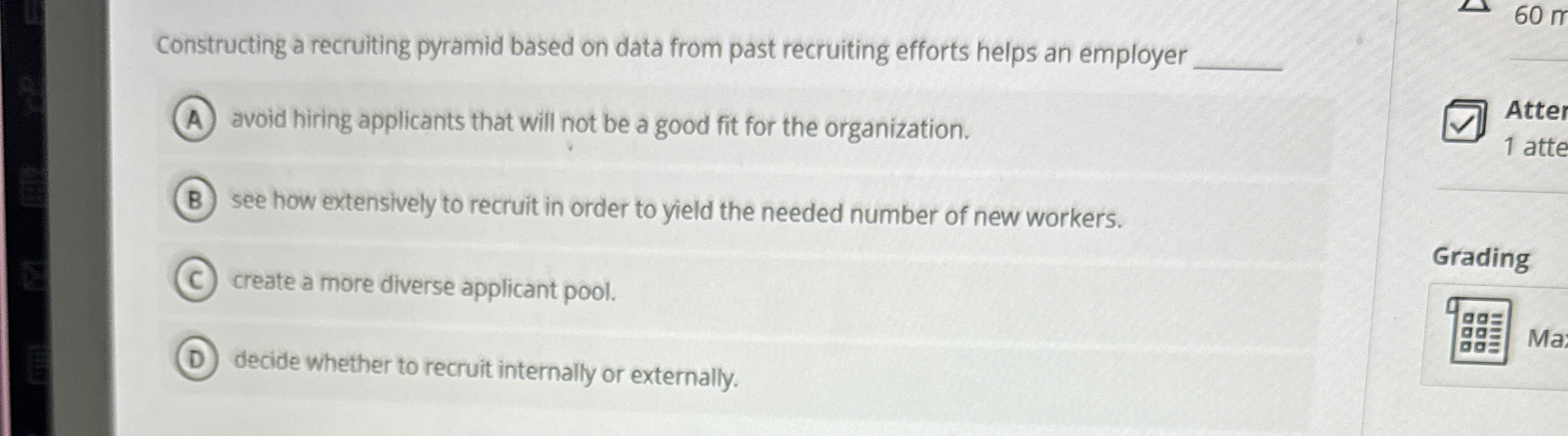 Solved Constructing a recruiting pyramid based on data from | Chegg.com