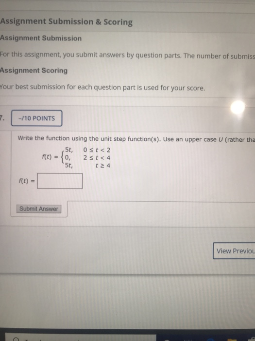Solved Assignment Submission & Scoring! Assignment | Chegg.com