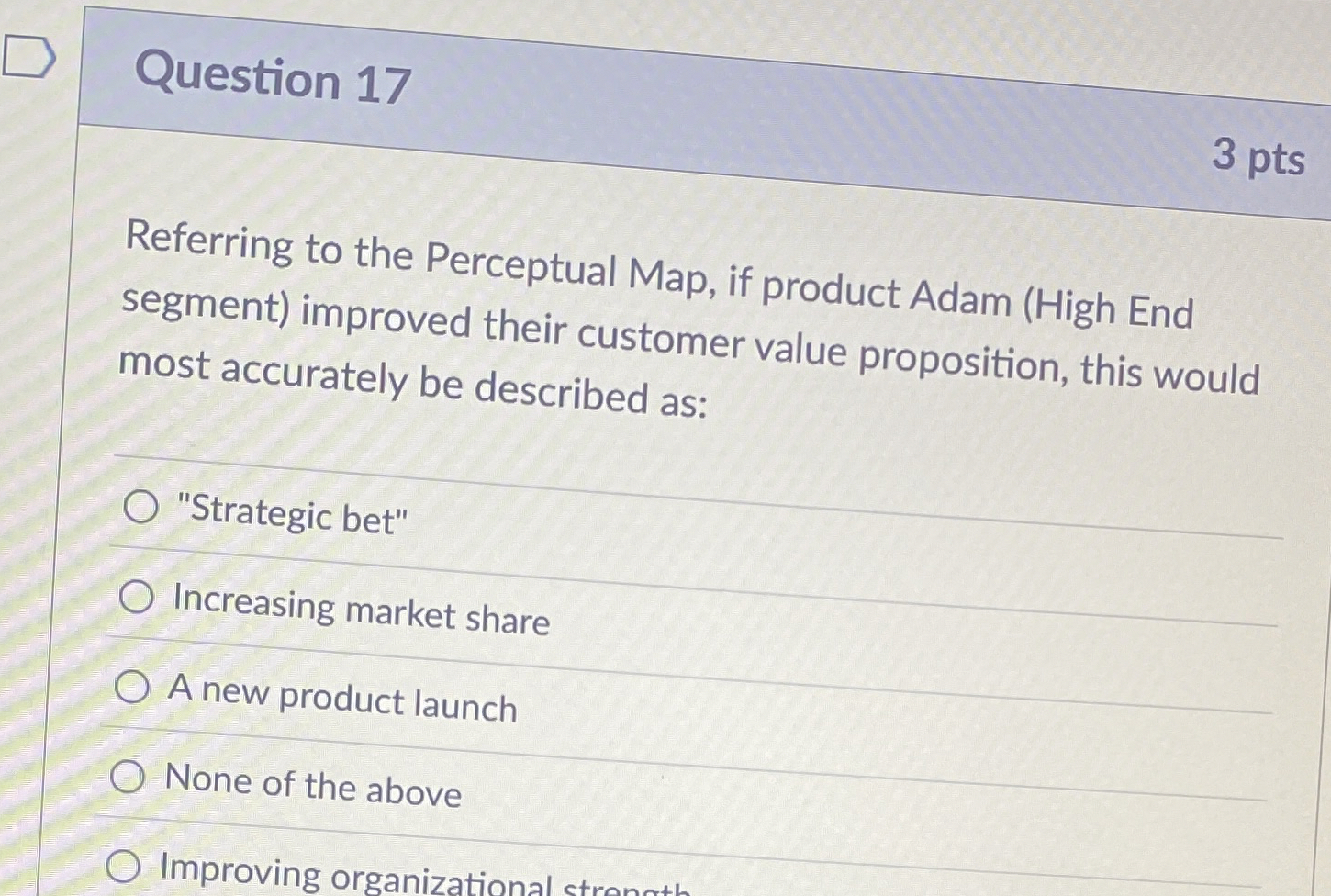Solved Question 17Referring to the Perceptual Map, if | Chegg.com