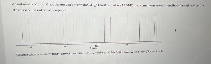 Solved An unknown compound has the molecular formula C9H10O | Chegg.com