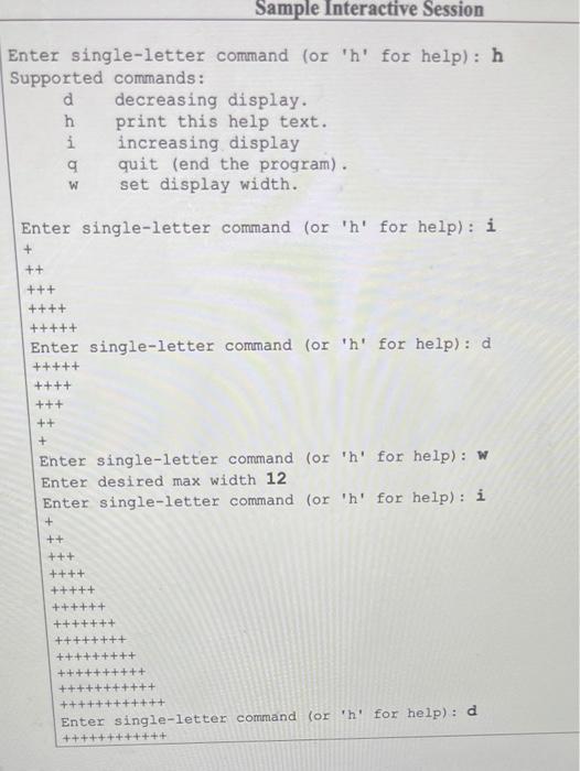 Solved Sample Interactive Session Enter single-letter | Chegg.com