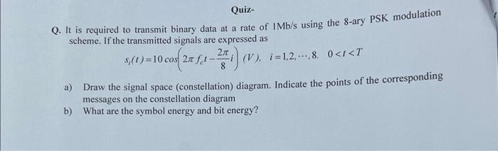 Q. It is required to transmit binary data at a rate | Chegg.com