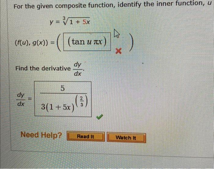 Solved For The Given Composite Function Identify The Inner