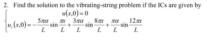 Solved 2. Find the solution to the vibrating-string problem | Chegg.com